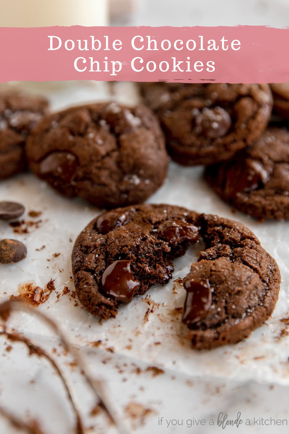 Double Chocolate Chip Cookies (thick and chewy!)