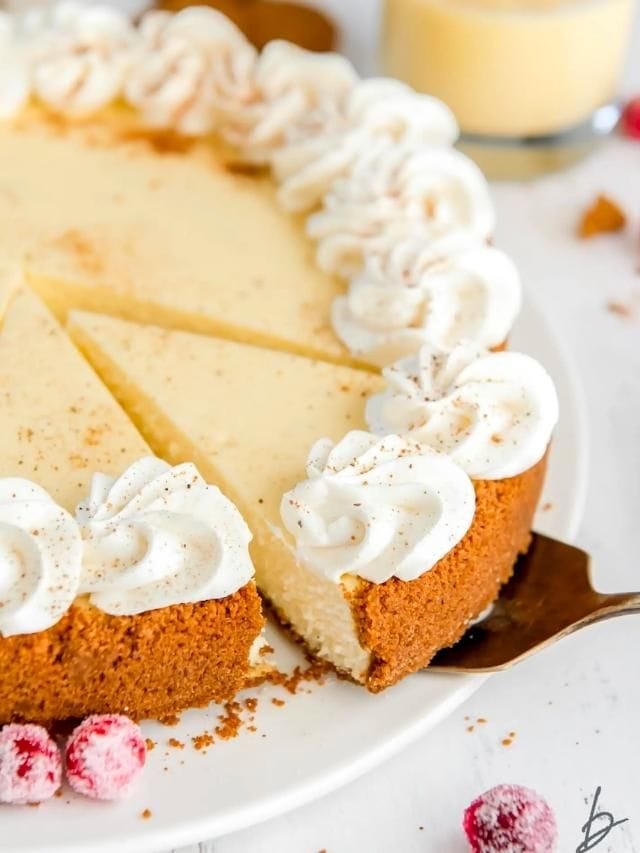 Easy Eggnog CheesecakeEggnog Cheesecake with Gingersnap Crust – If You ...
