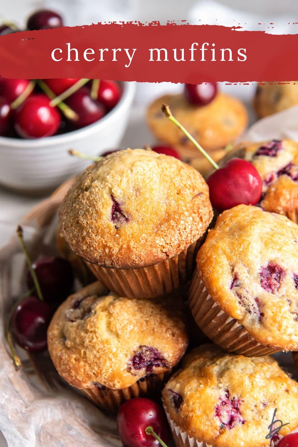 Easy Cherry Muffins with Almond Extract