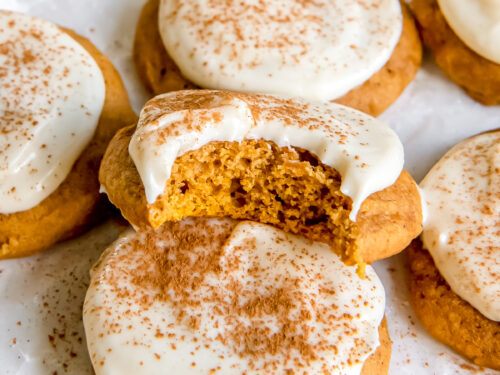 Pumpkin Cookies with Cream Cheese Frosting