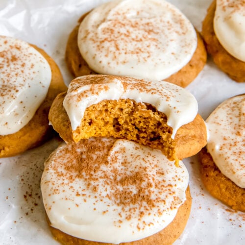 Soft Pumpkin Cookies with Cream Cheese Frosting