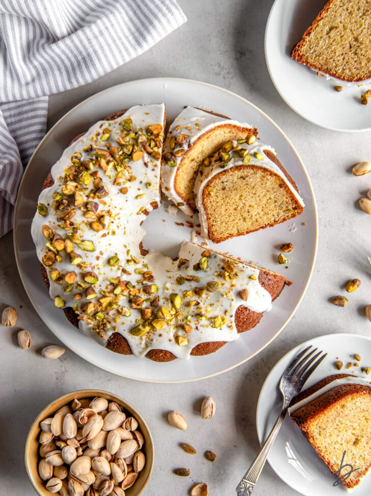 Pistachio Bundt Cake from Scratch
