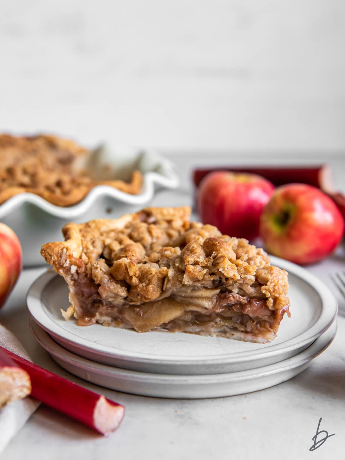 Apple Rhubarb Pie with Crumb Topping – If You Give a Blonde a Kitchen