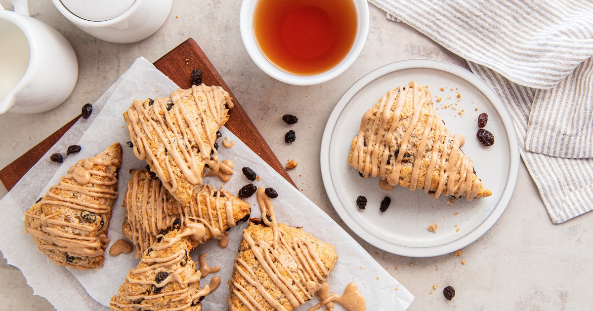 Raisin Scones with Cinnamon Glaze – If You Give a Blonde a Kitchen